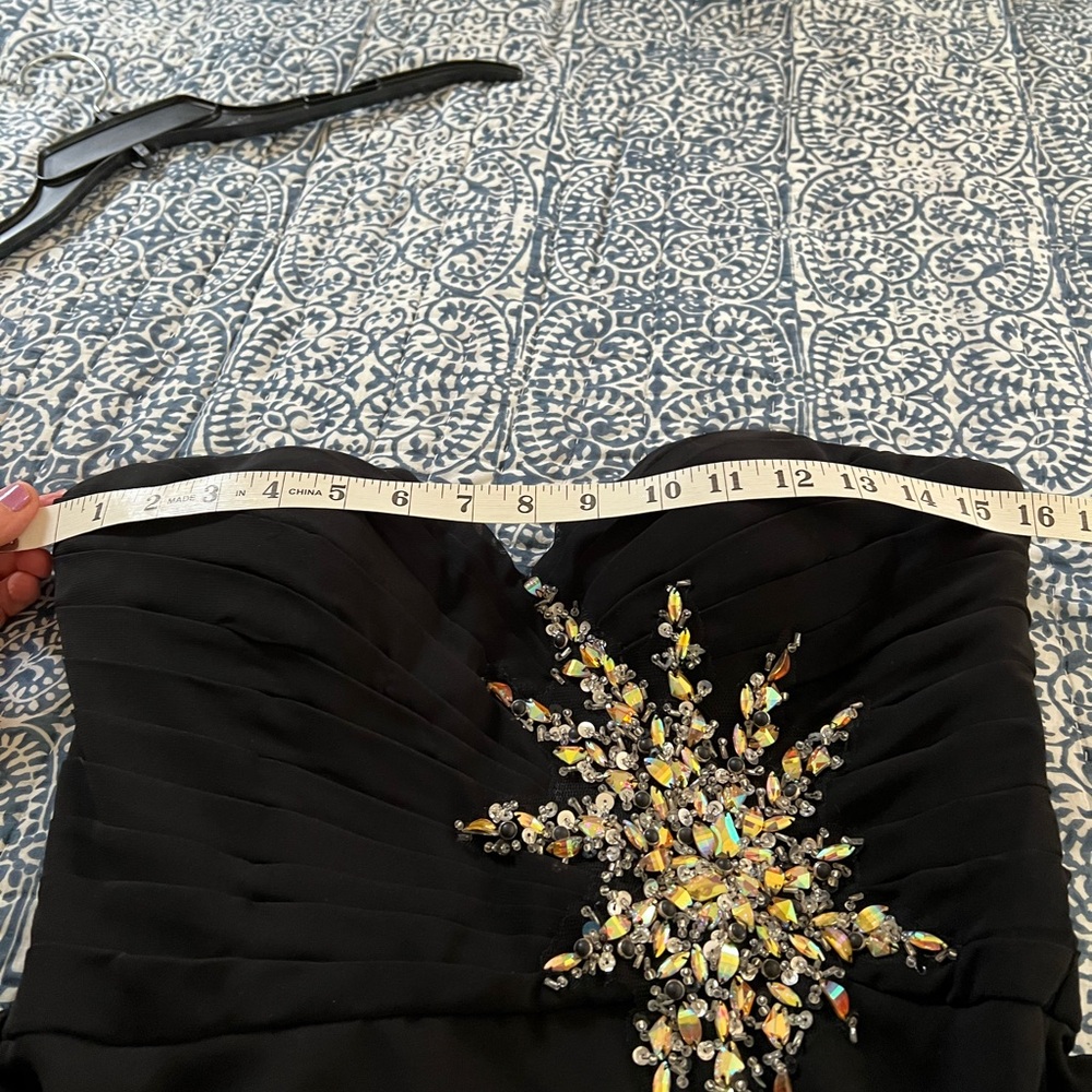 Jovani Black Strapless Evening Gown Crystal Detail 8 - Gem